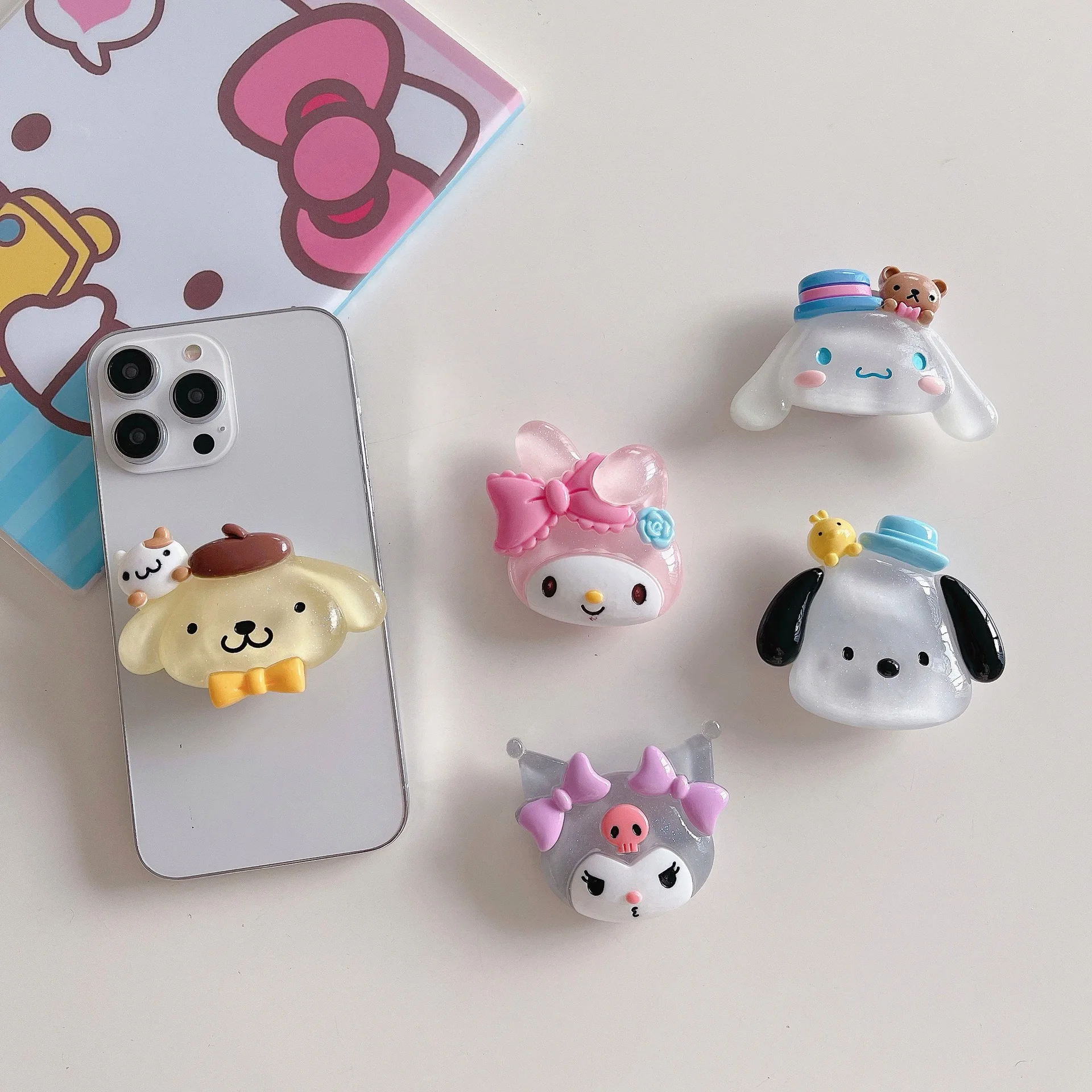Luminous-Sanrio-Kuromi-Cinnamoroll-3D-Mobile-Phone-Bracket-Toys-My ...
