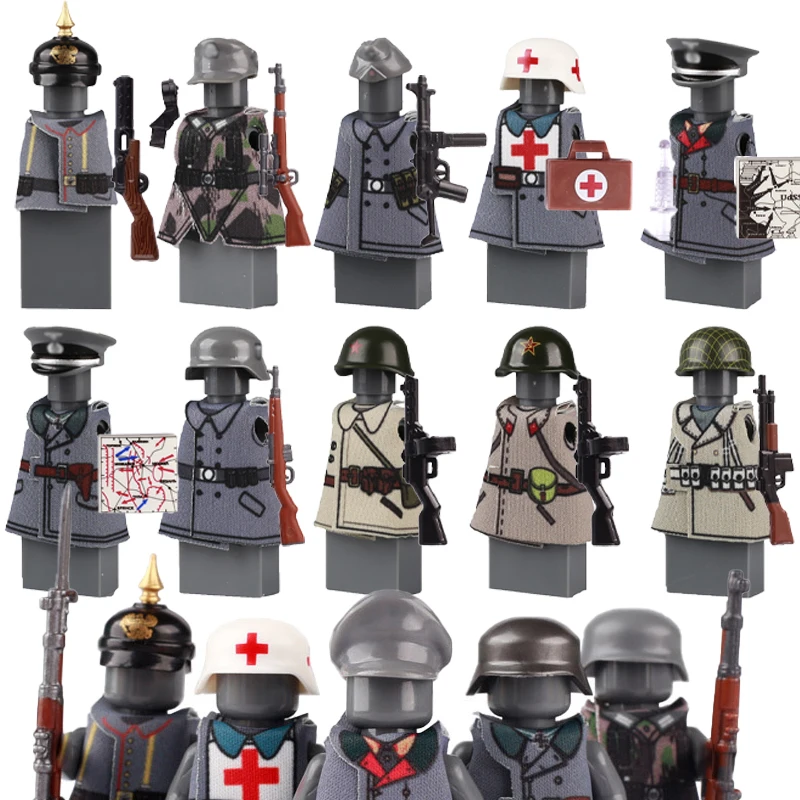 WW2-German-Military-Fabric-Coat-Building-Blocks-Army-US-Soviet-Soldier ...