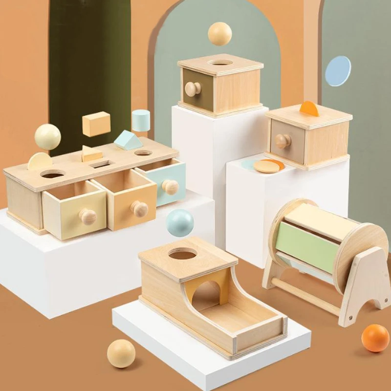 Kid-Educational-Toy-Children-Montessori-Object-Permanence-Box-Hammer ...