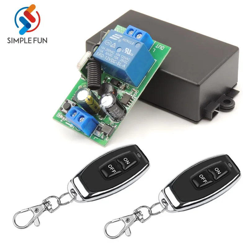 433mhz Rf Wireless Light Switch Ac 110v 220v Relay Receiver And On Off ...