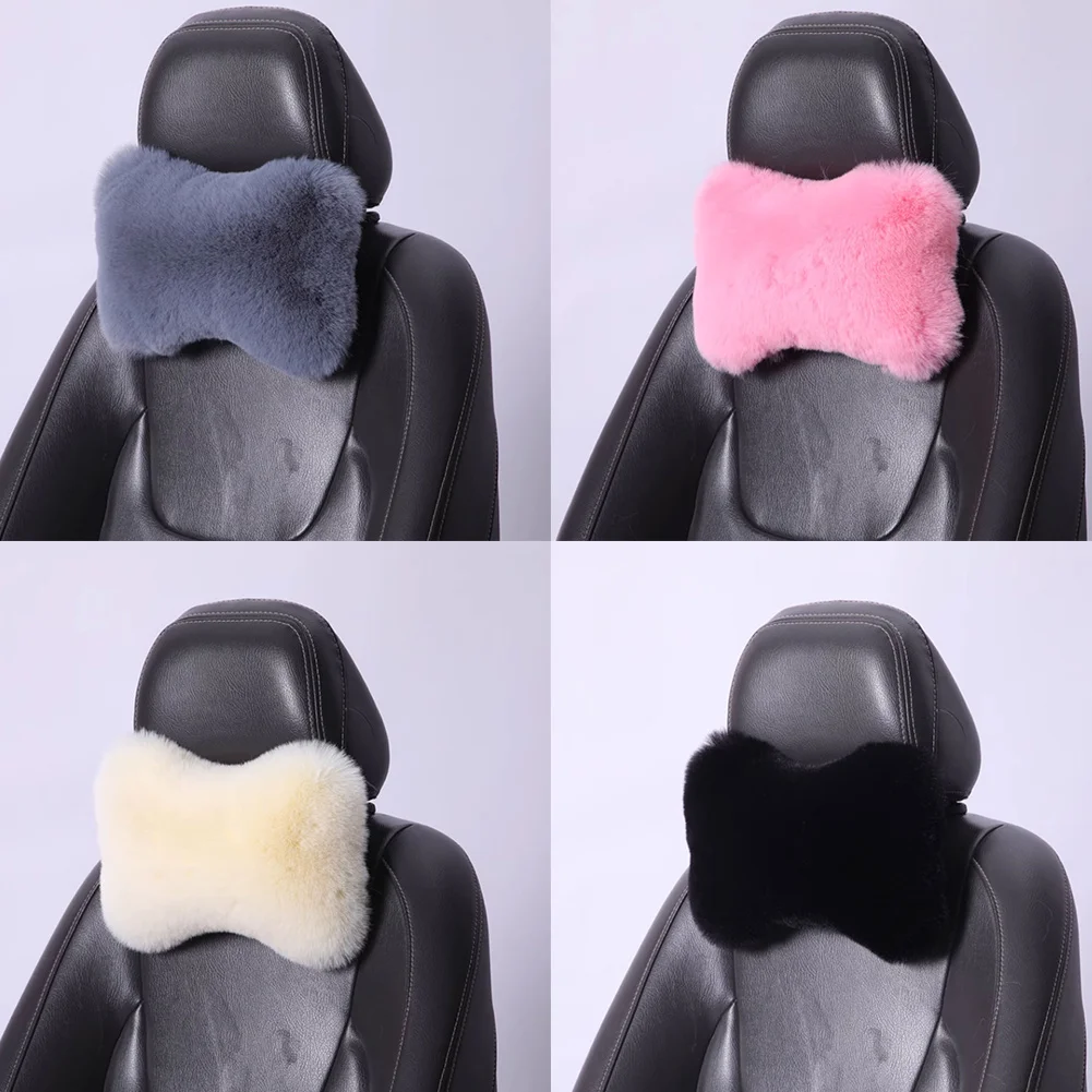Plush Head and Neck Support Sleep Pillow Car Accessories Winter Car ...