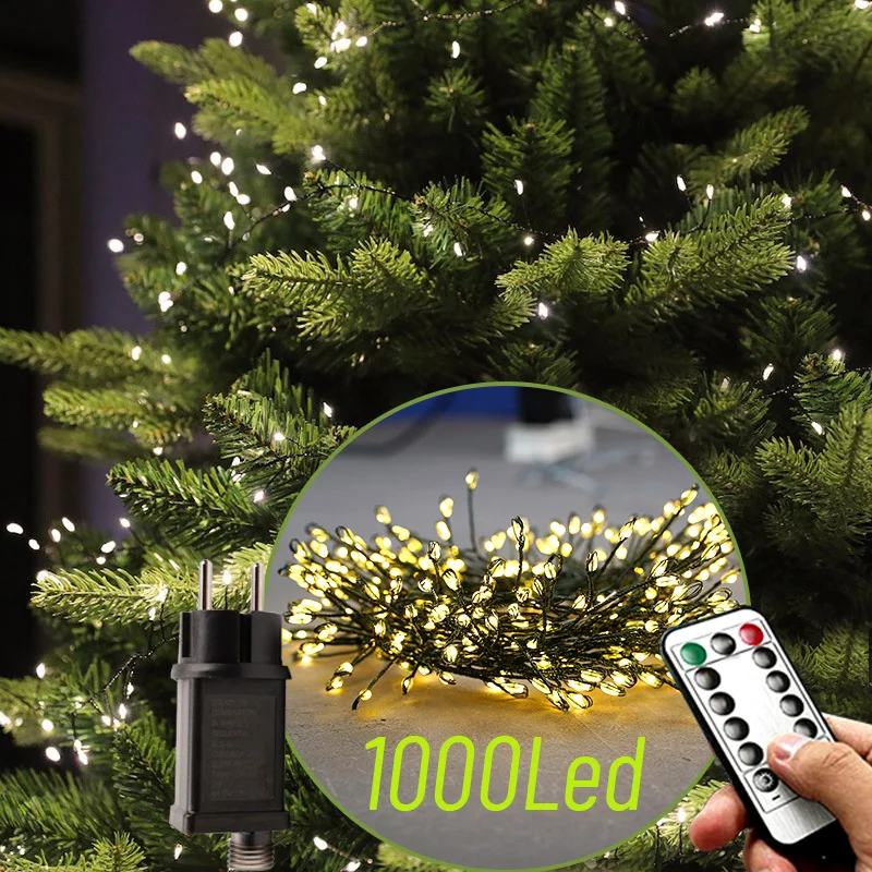 LED-String-Fairy-Lights-Green-Wire-Outdoor-36M-Cluster-Christmas-Tree ...