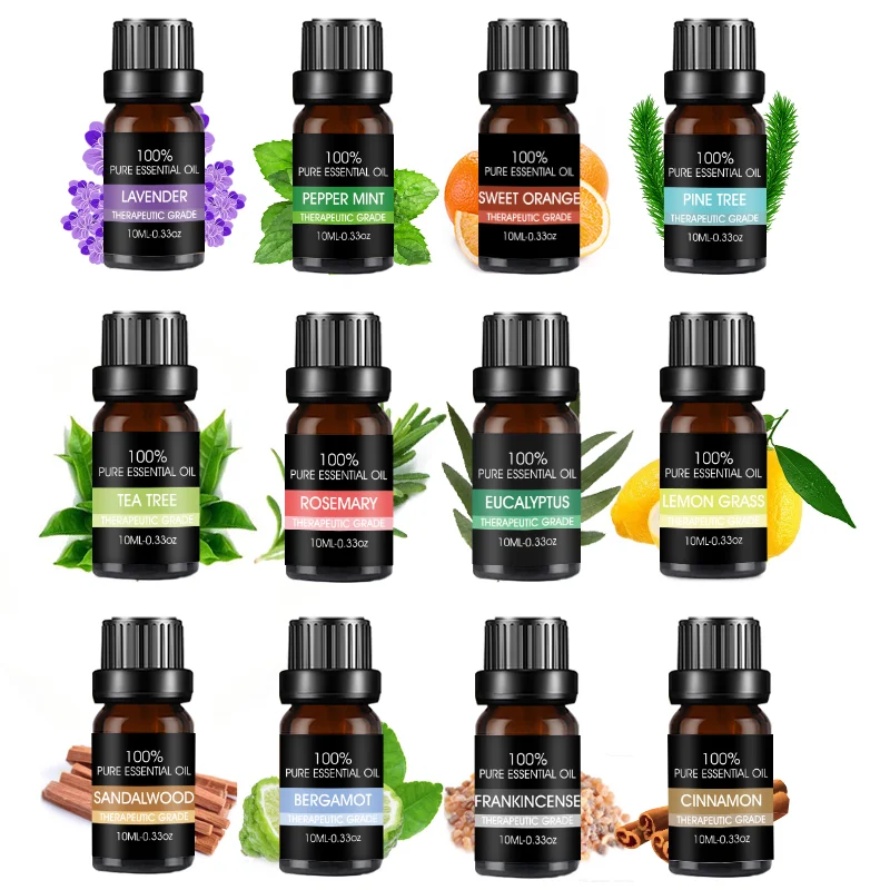 100-Pure-Aromatherapy-Oil-Set-Diffuser-Organic-10ml-Pure-Essential-oil ...