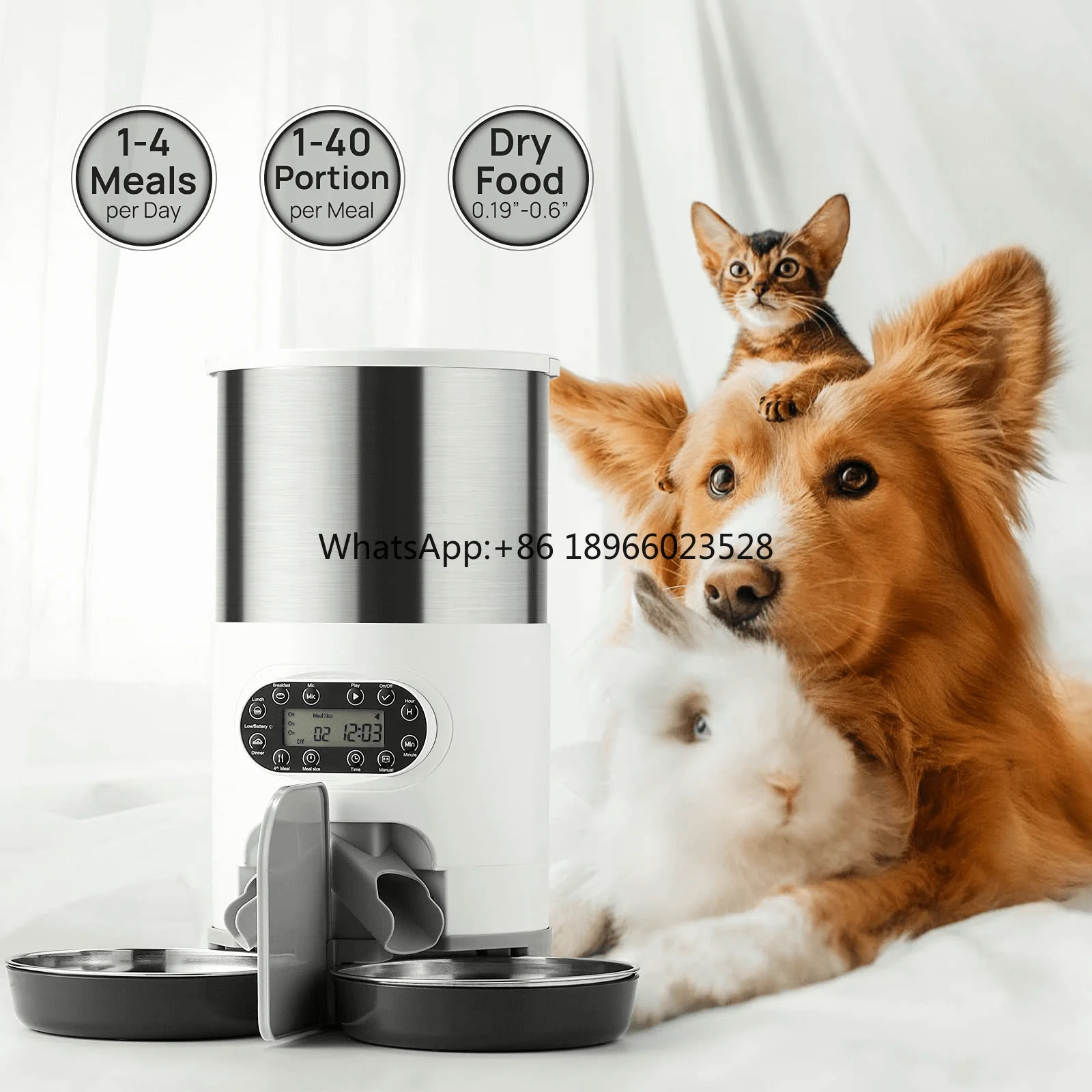 Top-quality-Smart-4-5L-Visual-Pet-Self-Feeding-Food-Dispenser-Double ...