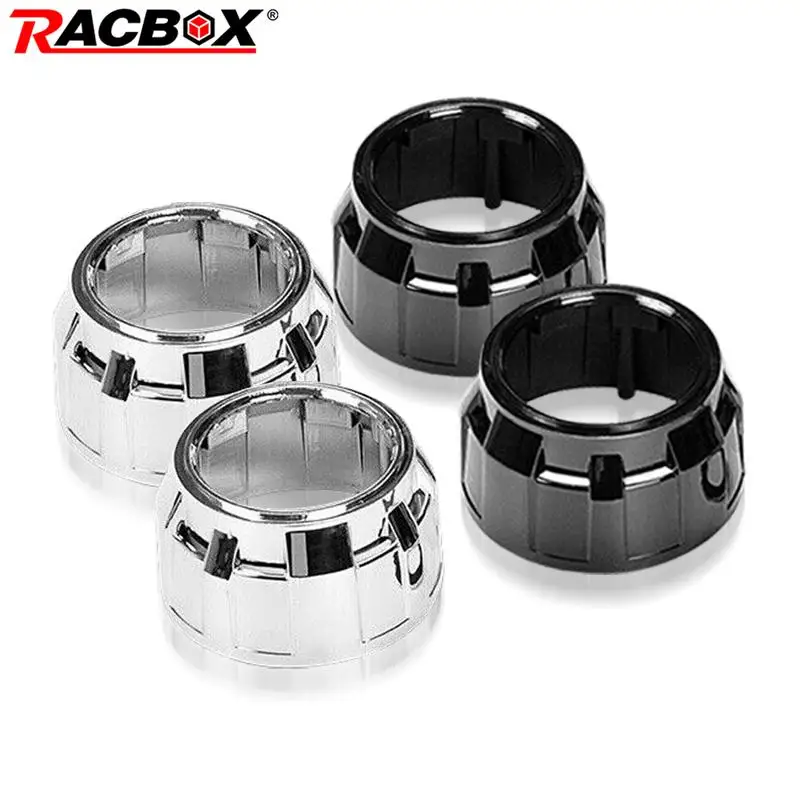 2.5 Inch Projector Lens Mask Car Headlight Silver Black Shrouds For Bi ...