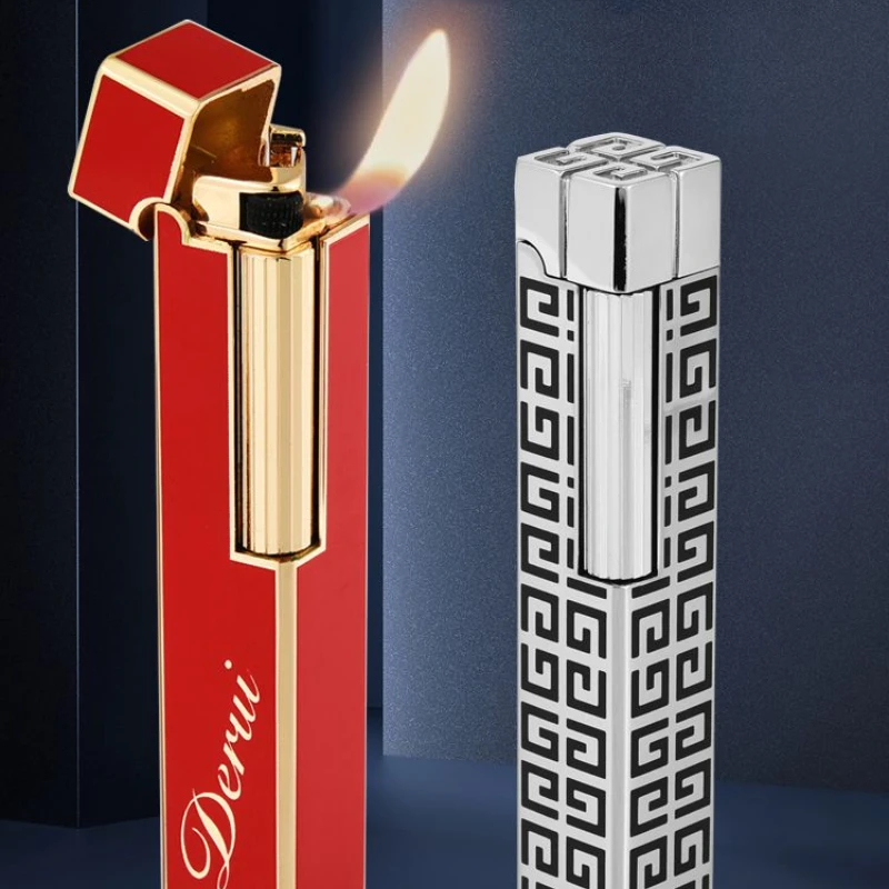 Personality Derui Retro Grinding Wheel Gas Lighter Female Side Slip ...