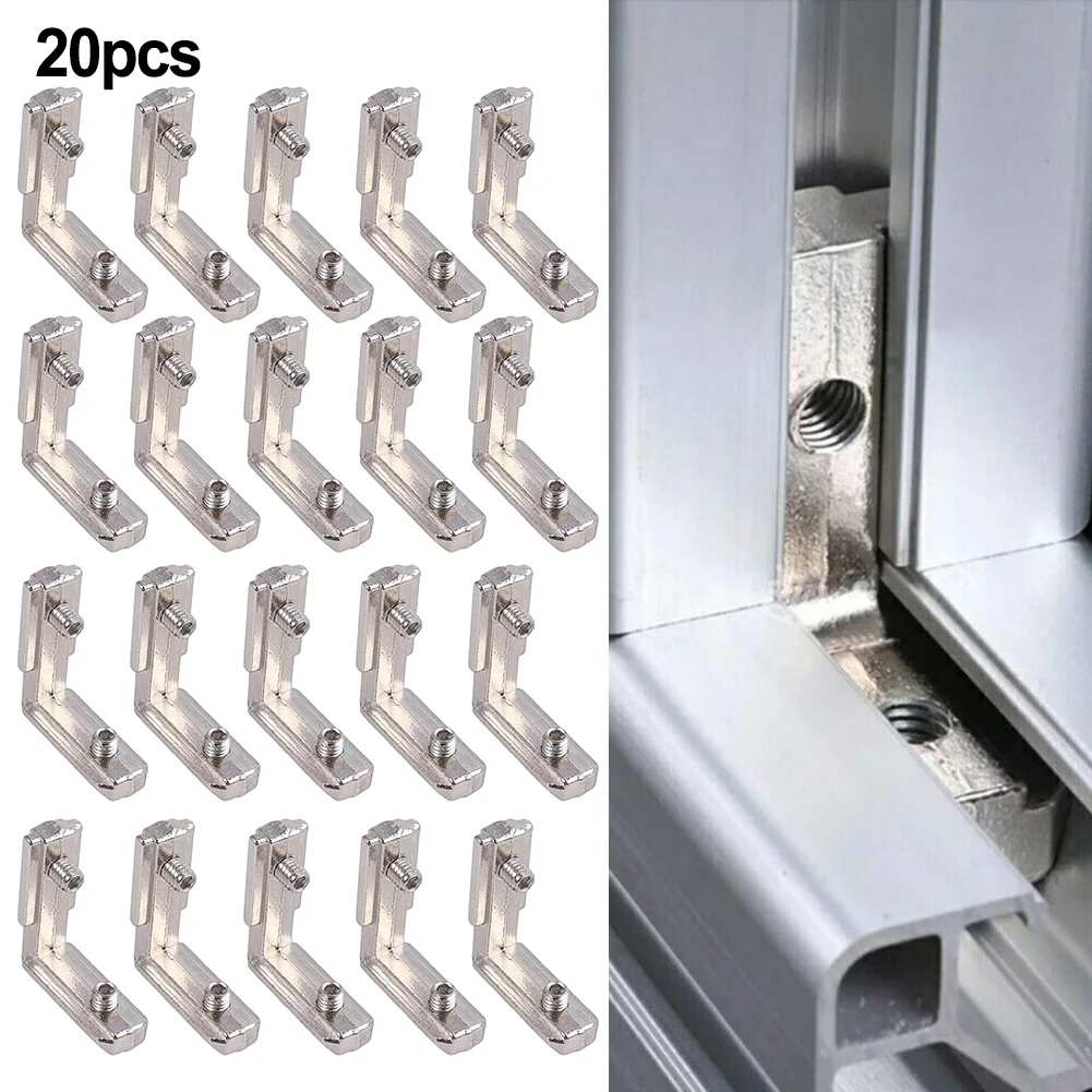 20pcs T Slot Aluminum Profile L-Shape Brackets 90° Inner Connector Eu ...