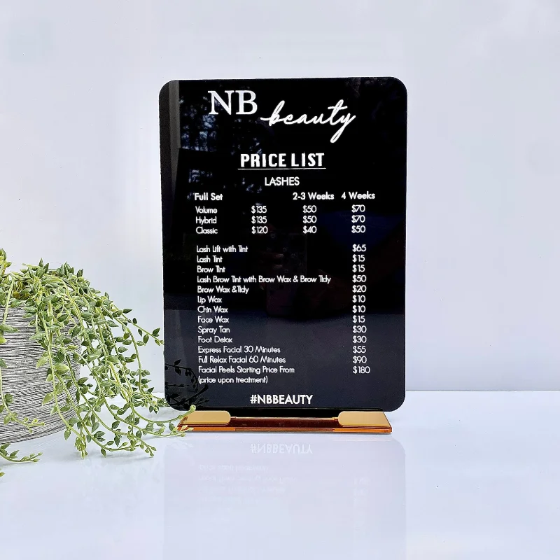 Custom-Price-List-Sign-Display-Acrylic-Price-Menu-Business-Signage ...