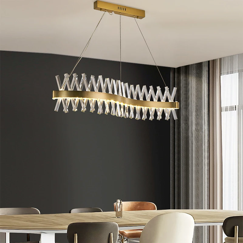 Wavy Kitchen Island Dimmable Led Light Fixture Lustre Chandelier 2022 ...
