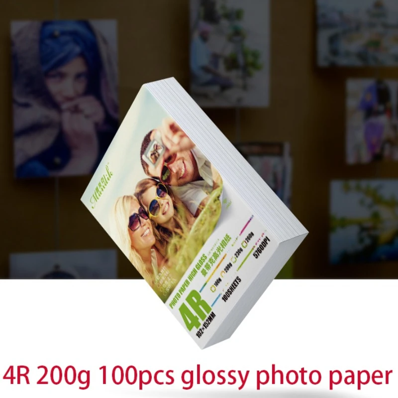 200g-100-Glossy-4R-6-Inch-4x6-Inkjet-Printer-with-Photographic-Paper ...