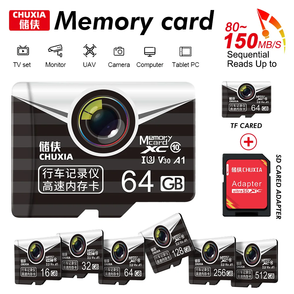 New-Flash-SD-Card-256GB-Memory-Card-Class10-Micro-TF-A1-V30-High-Speed ...