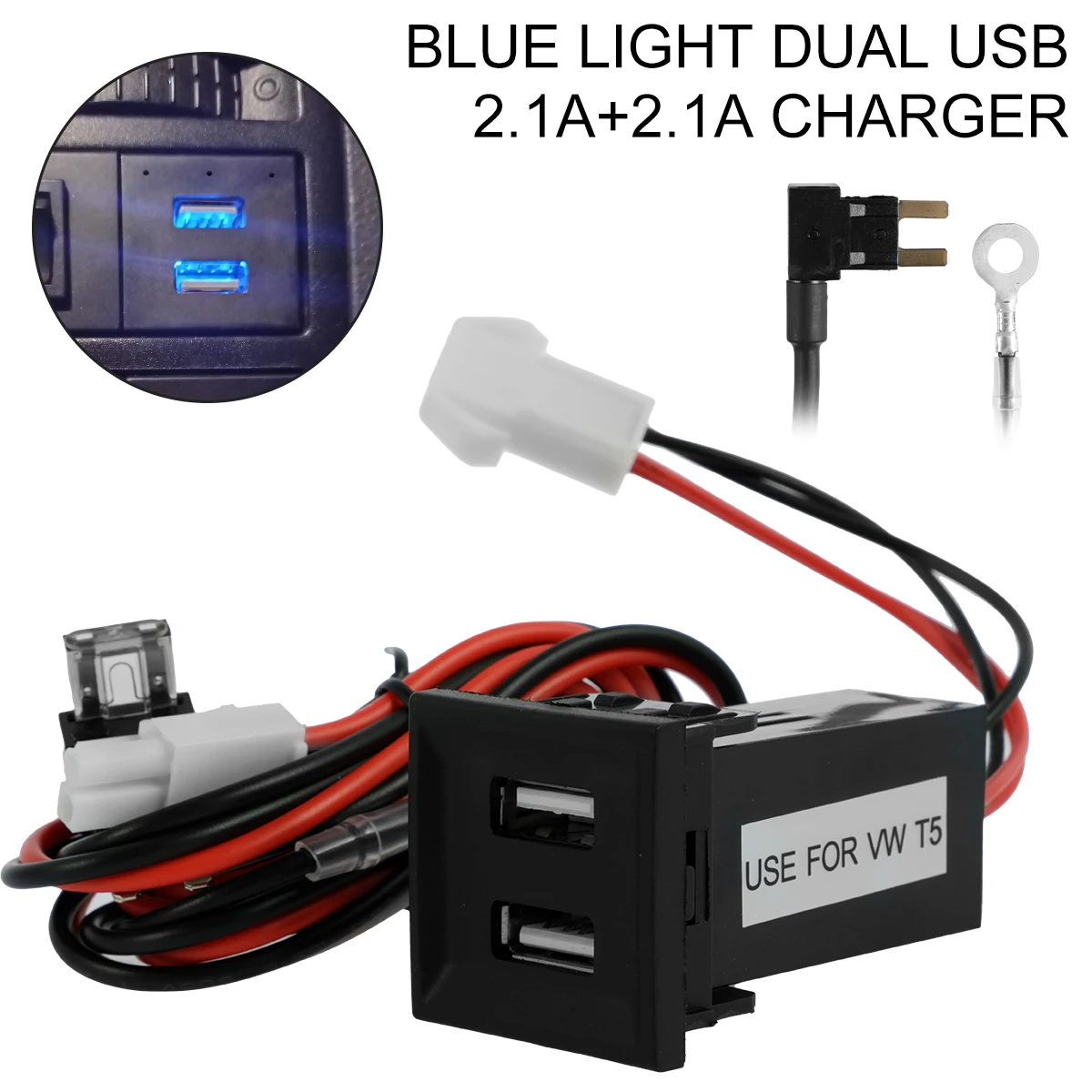 Dual-USB-Phone-Charger-Socket-For-Transporter-T5-2003-2009-Professional ...