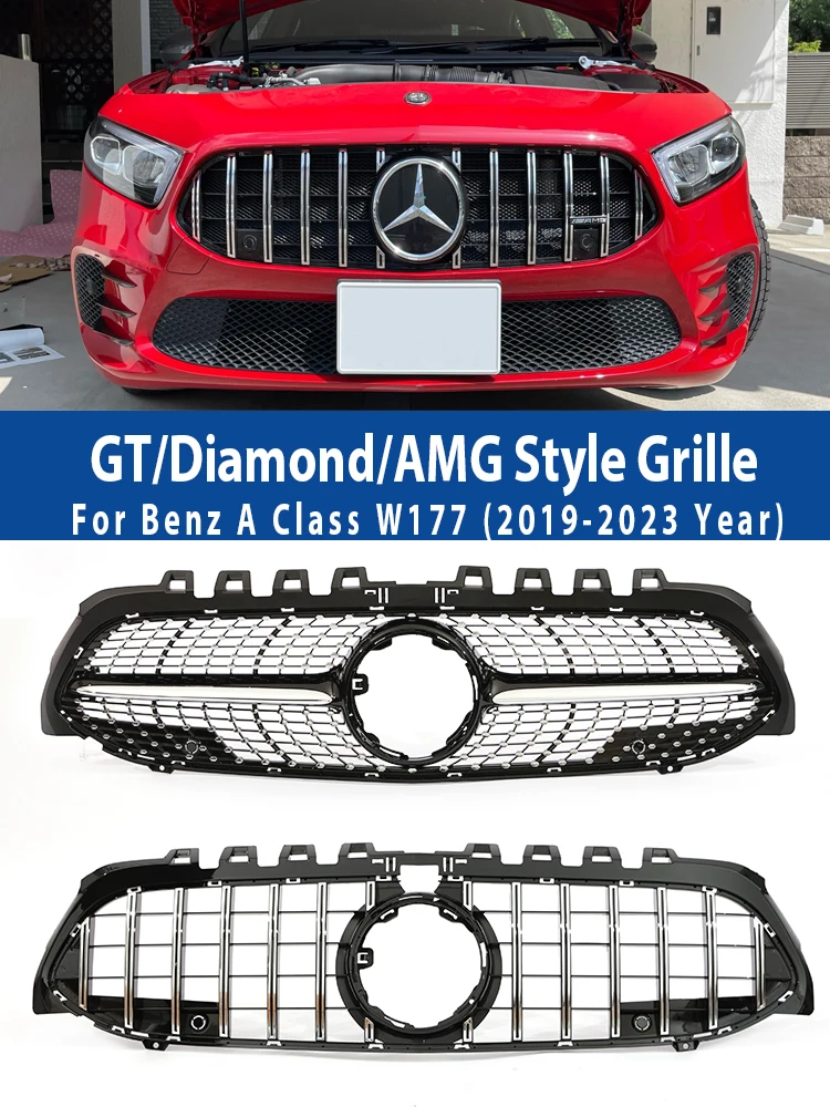 For-Mercedes-Benz-A-Class-W177-Front-Racing-Grille-A35-A45-Style-AMG-GT ...