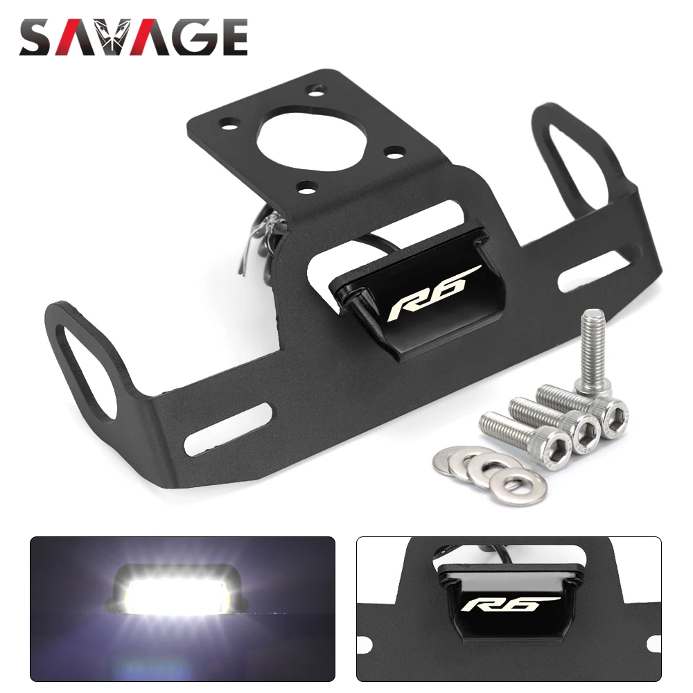 YZF R6 License Plate Holder LED Light For YAMAHA YZF-R6 2006-2022 YZFR6 ...