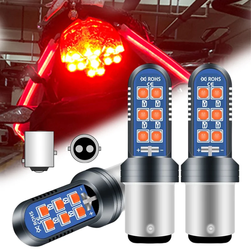 1157 BAY15D LED Bulbs Motorcycle Flash Brake Lamp Strobe Light 12SMD ...