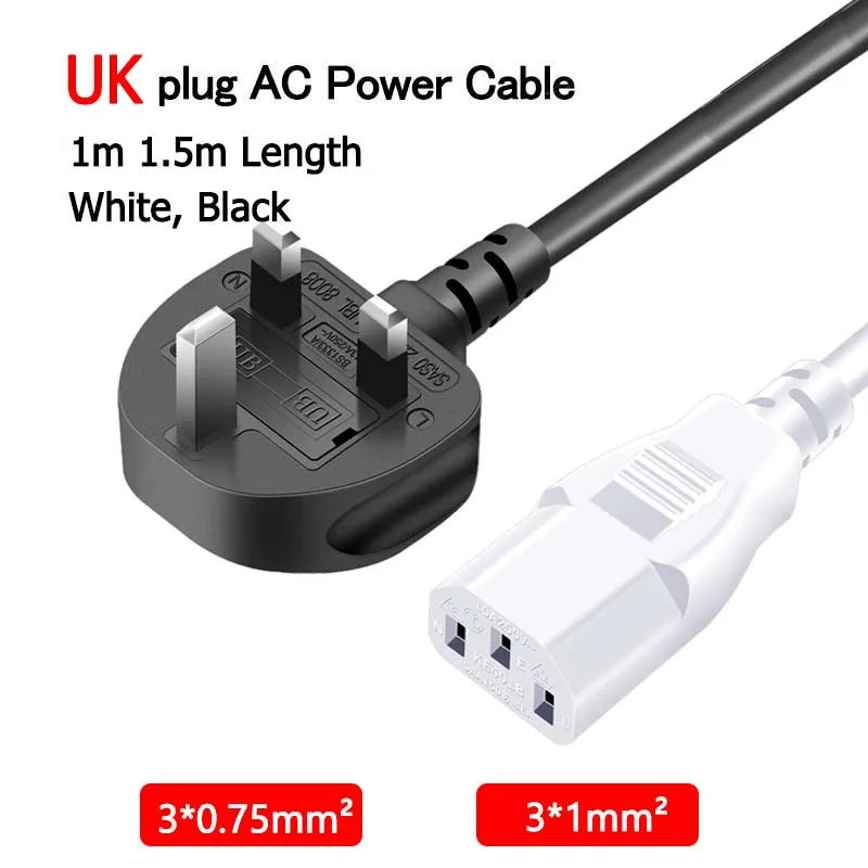 3 Prong AC Power Cord UK Plug High Voltage Electaical Cable 3*0.75mm² 3 ...