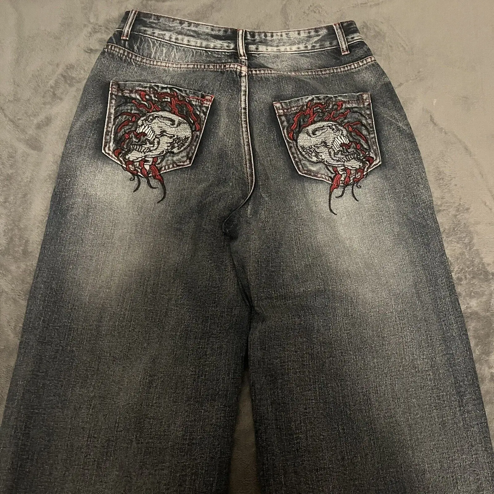 Y2K-Jeans-Hip-Hop-Retro-Skull-Print-Retro-Blue-Jeans-Pants-Mens-Womens ...