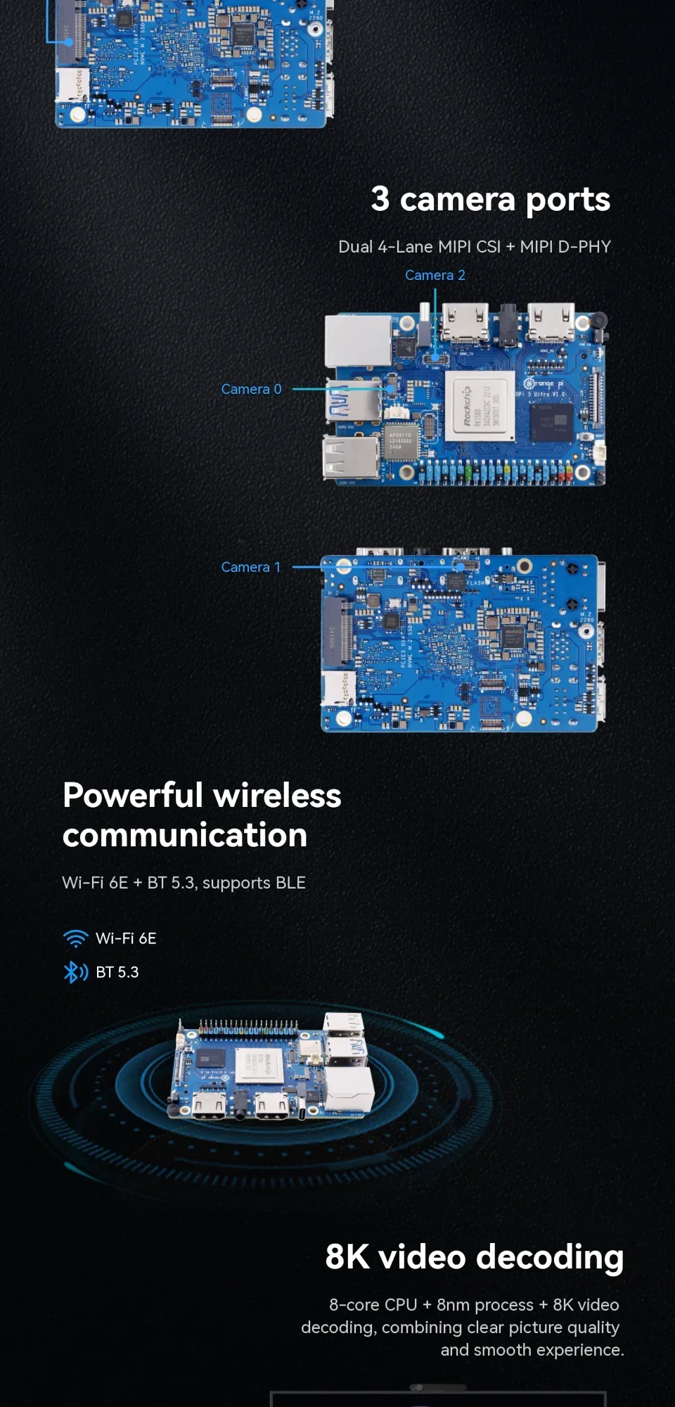 Orange Pi 5 Ultra 16 ГБ LPDDR5 Ram RK3588 Rockchip Одноплатный OPi5 ...