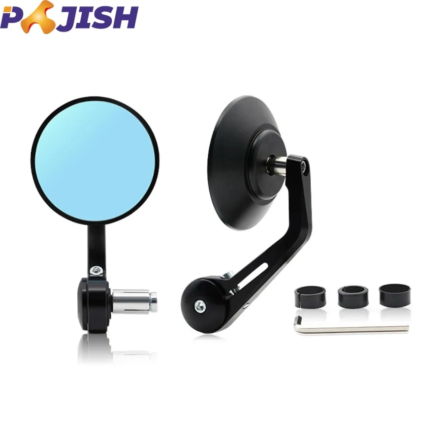 Blue Glass Bar End Mirrors Cnc Aluminium Alloy Driving Reflector Mirror
