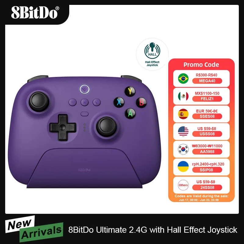 AKNES-8BitDo-Ultimate-Wireless-2-4G-Game-Controller-Gamepad-Hall-Effect ...