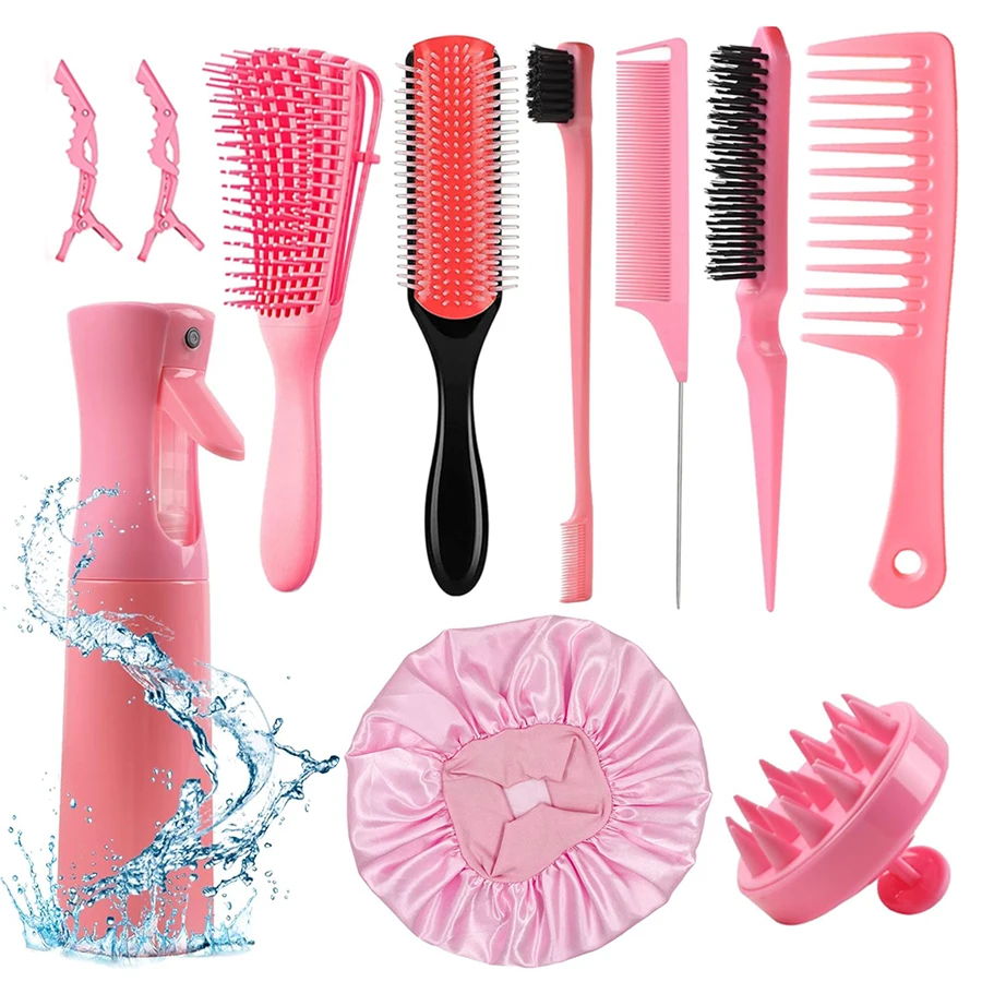 11-pcs-Hair-Brush-Set-Detangling-Brush-Set-for-Curly-Hair-with-Hair ...