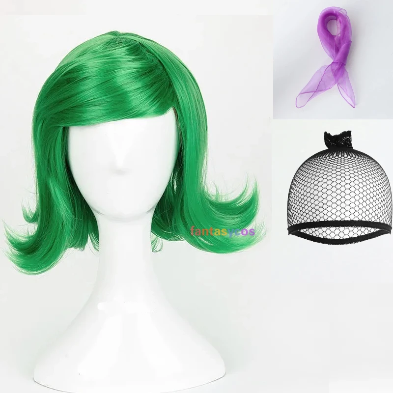 Disgust-Wig-Inside-Out-Green-Short-Curly-Heat-Resistant-Synthetic-Hair ...