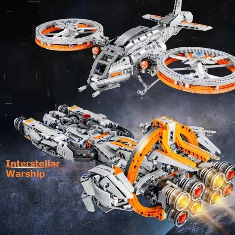 High-Tech-Spaceship-Starship-Combat-Aircraft-Building-Block-MOC ...