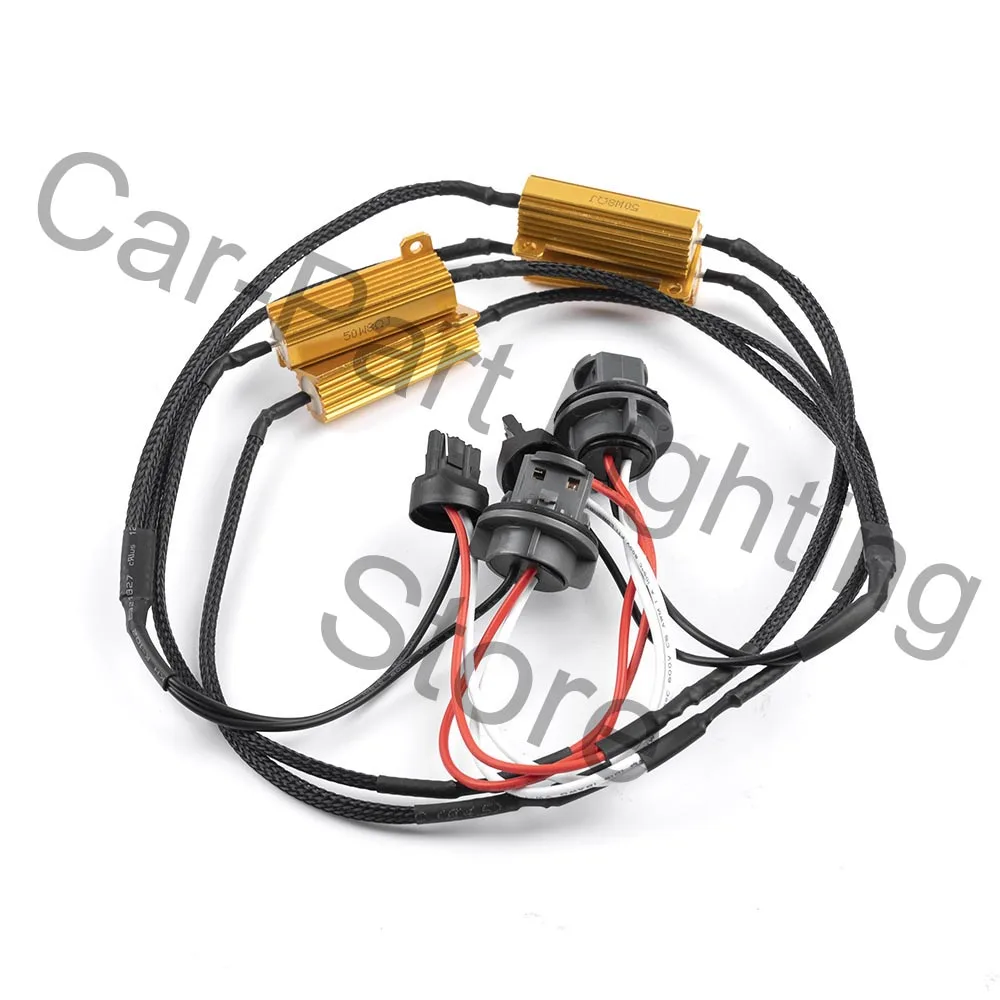 2Pcs 7440 W21W WY21W socket 50W 8Ω Auto Warning Canceller Decoder Car ...