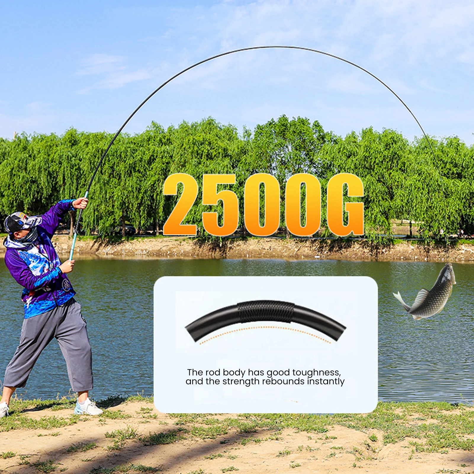 Carbon-Stream-Angling-Rods-With-Lightweight-Rod-Body-For-Underwater ...