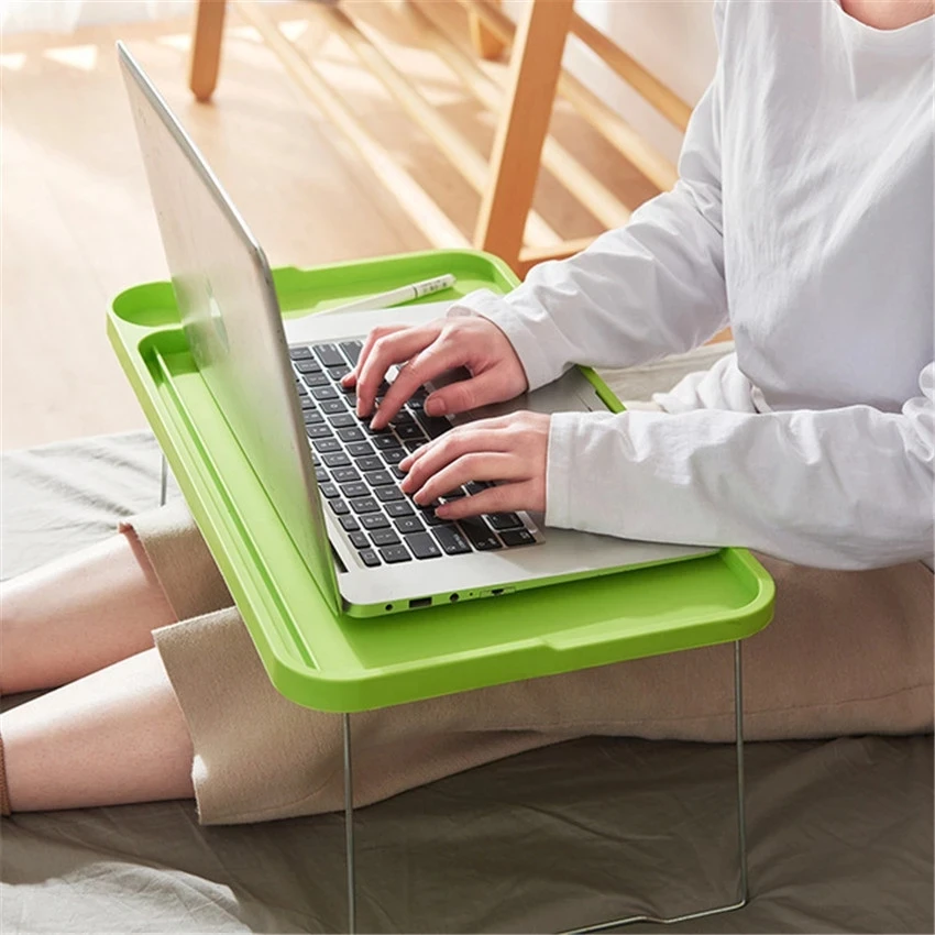 Folding-Computer-Desk-With-Cup-Holder-Portable-Bed-Laptop-Desks ...