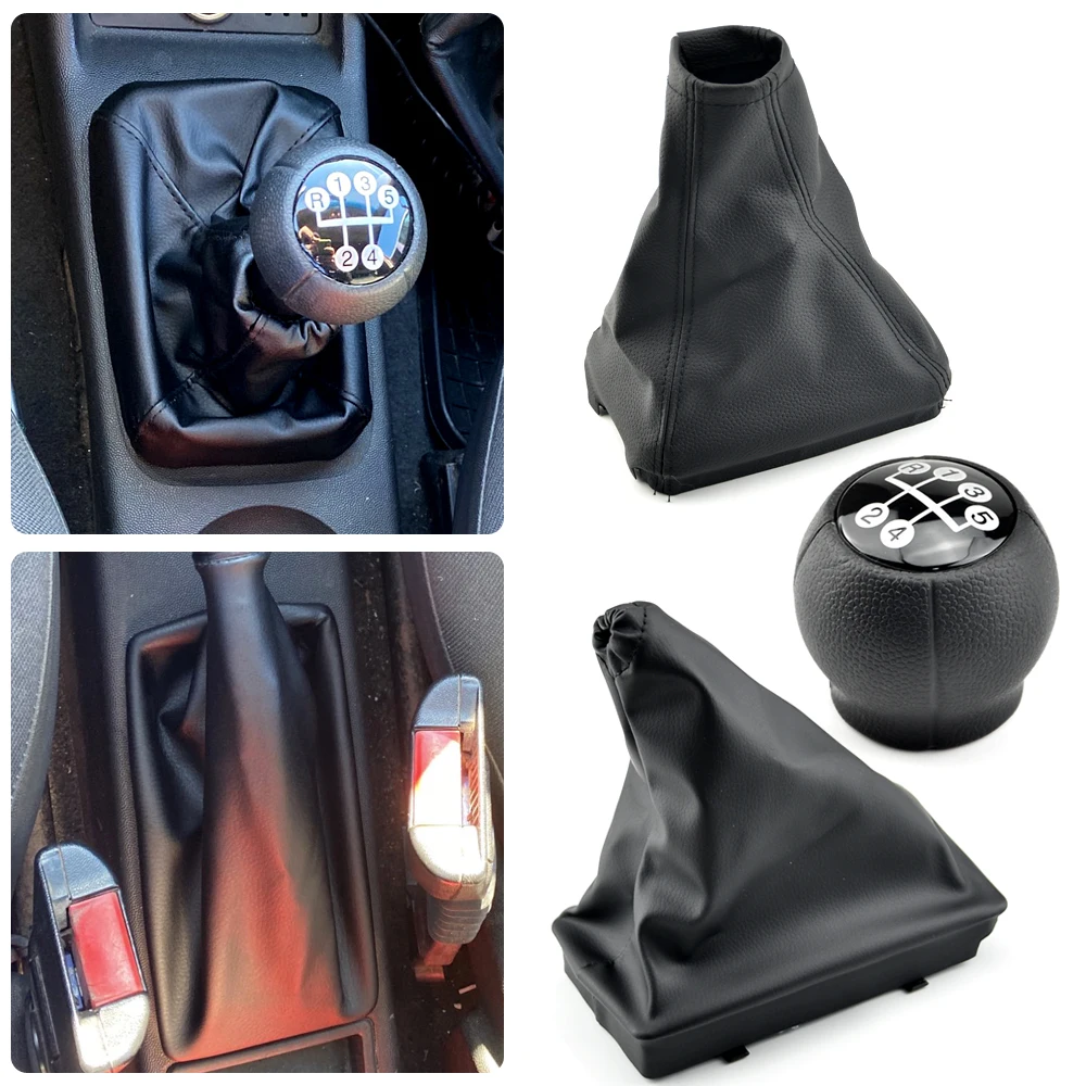 5-Speed-Car-Complete-Gear-Shift-Knob-Handbrake-Case-Gaiter-Boot-Cover ...