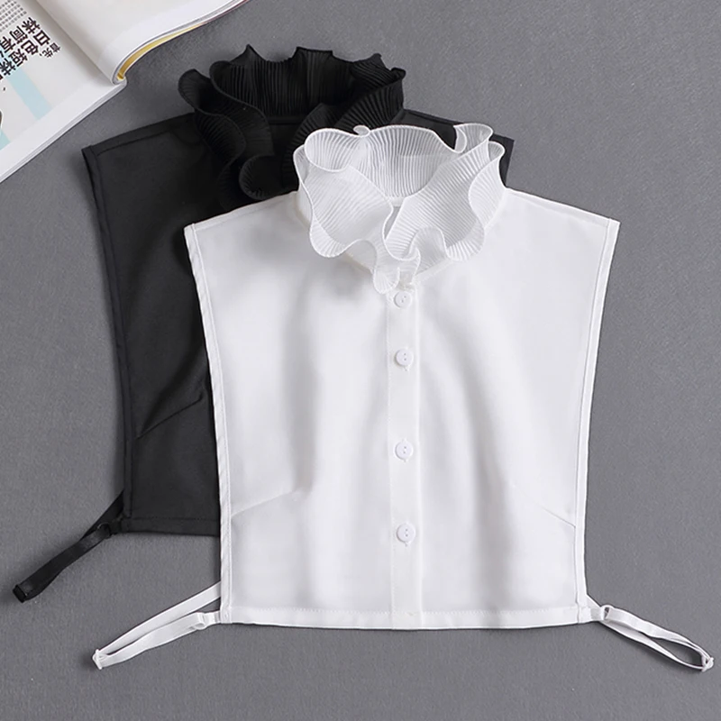 Fashion-Cotton-Ruffles-Lace-Fake-Collar-Blouse-Vintage-Detachable-Shirt ...