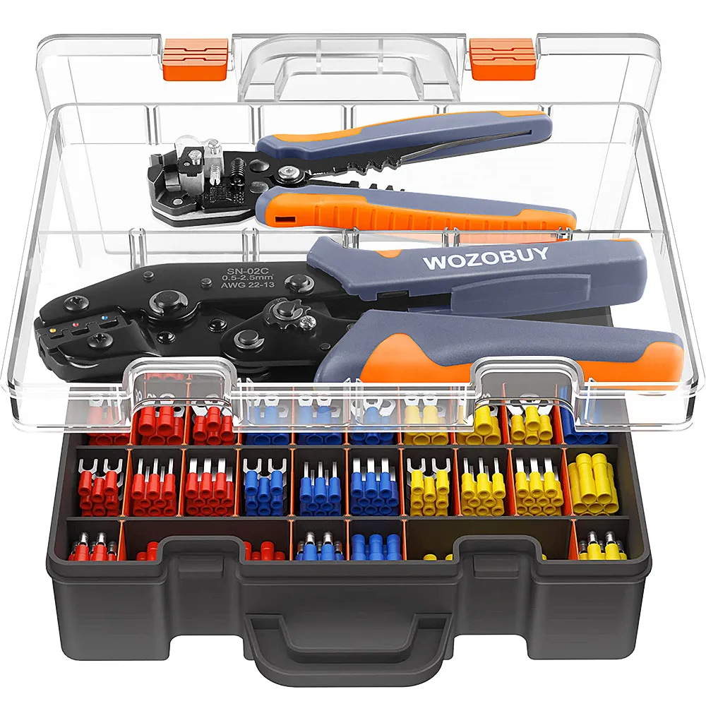 Wire Stripper Wire Terminals Crimping Tool Kit Awg22 13 0.5 2.5mm Ratcheting Crimper Tool For Insulated Wire Connectors Pliers AliExpress