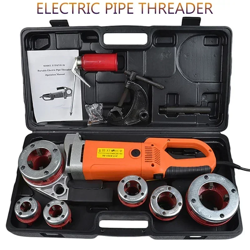 Electric-Pipe-Threader-Hand-Held-Galvanized-Iron-Sleeve-Machine-220V ...