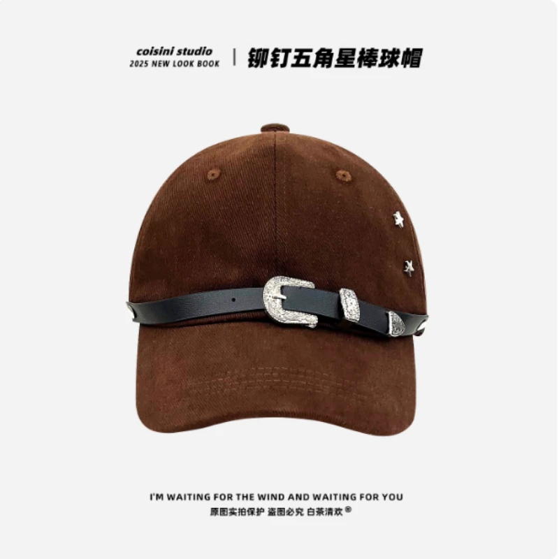 Niche New British Rivet Belt Star Design Baseball Caps Men and Women ...