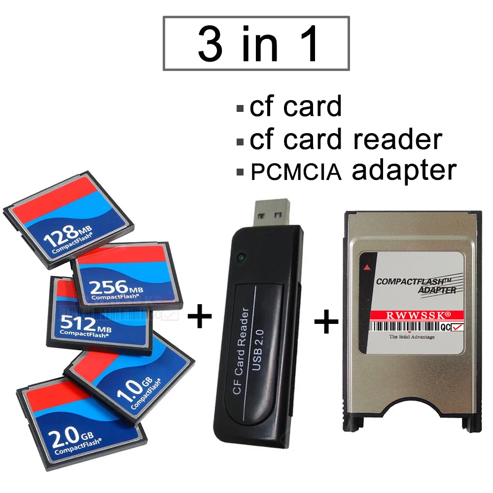 SLC NAND 3 in 1 cf card 64MB 128MB 256MB 512MB 1GB 2GB reader PCMCIA ...
