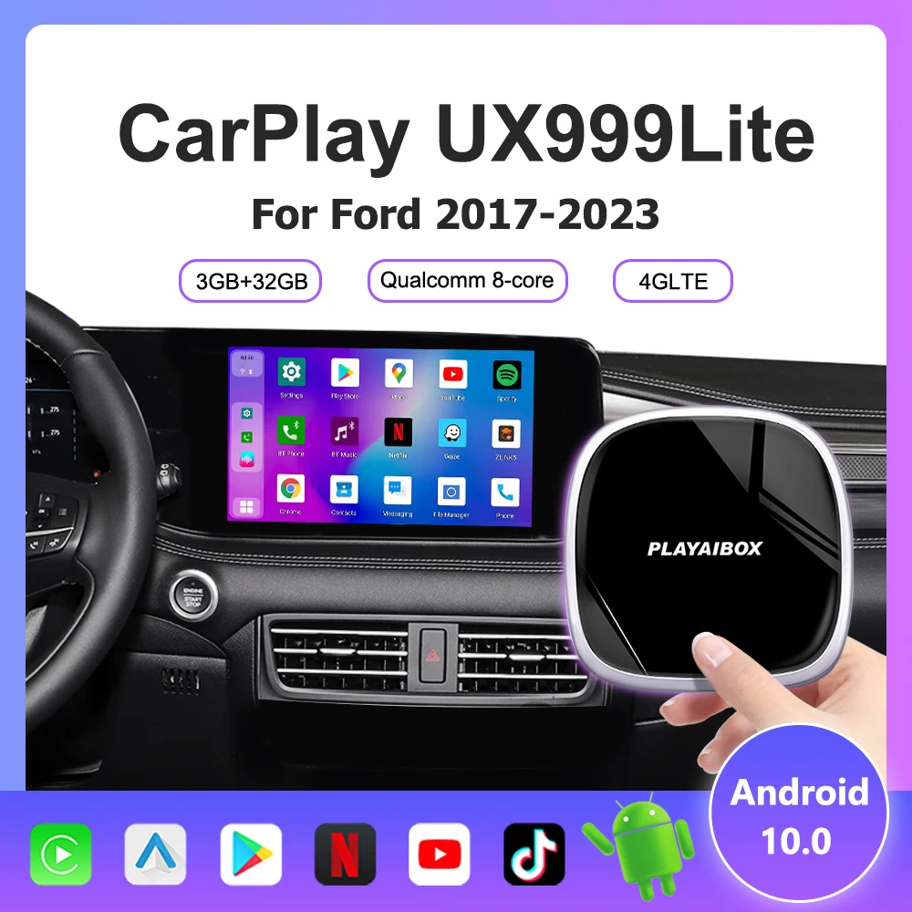 Android Auto 10 System Tv Box Wireless CarPlay Ai Box 3GB+32GB Netflix ...
