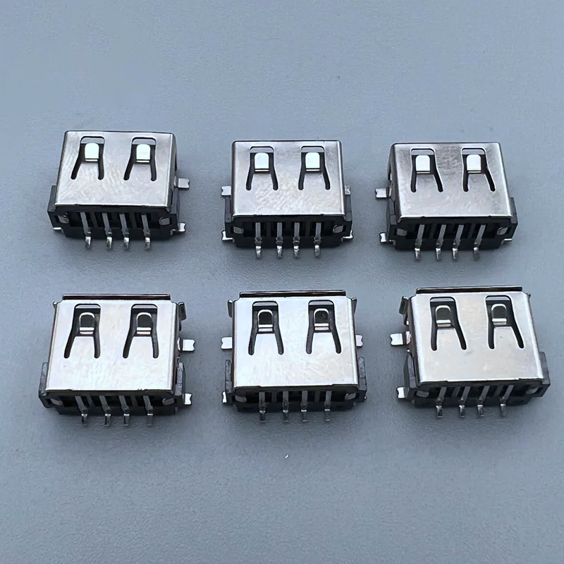10 Pcs/lot SMD USB Type A Female jack 4PIN AF 10.0 PCB Mount Socket ...
