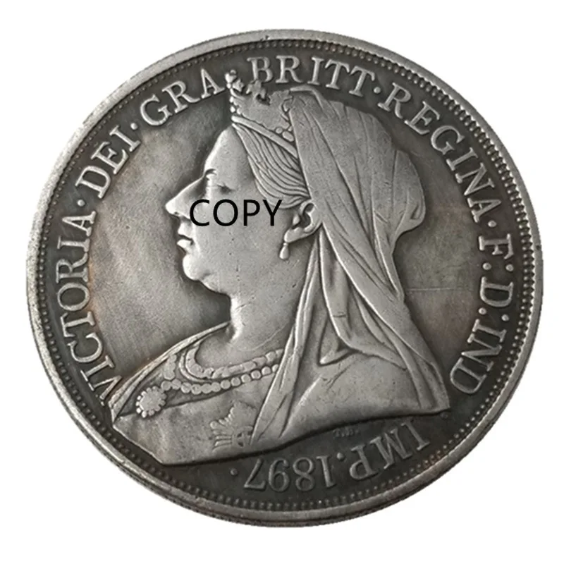 1897 UK Crown Queen Victoria Coin Silver Replica COPY Specie Dropshipping