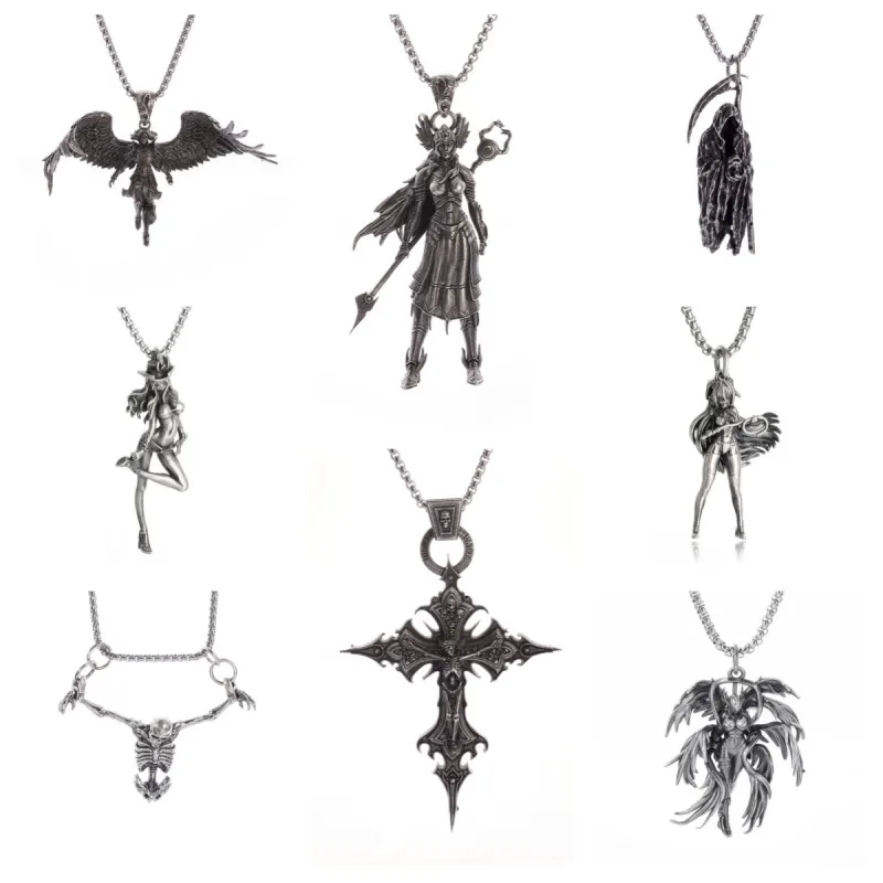 New-Retro-Punk-Mythology-Style-Metal-Double-Wings-Devil-Angel-Pendant ...