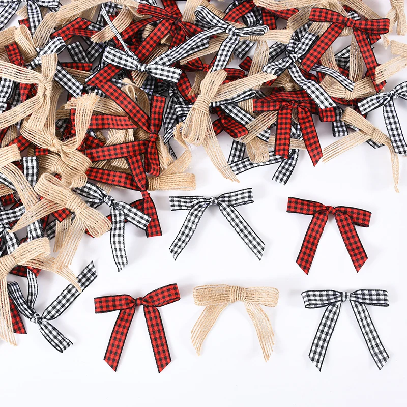 10pcs-Christmas-Mini-Ribbon-Bows-Christmas-Tree-Hanging-Ornaments ...