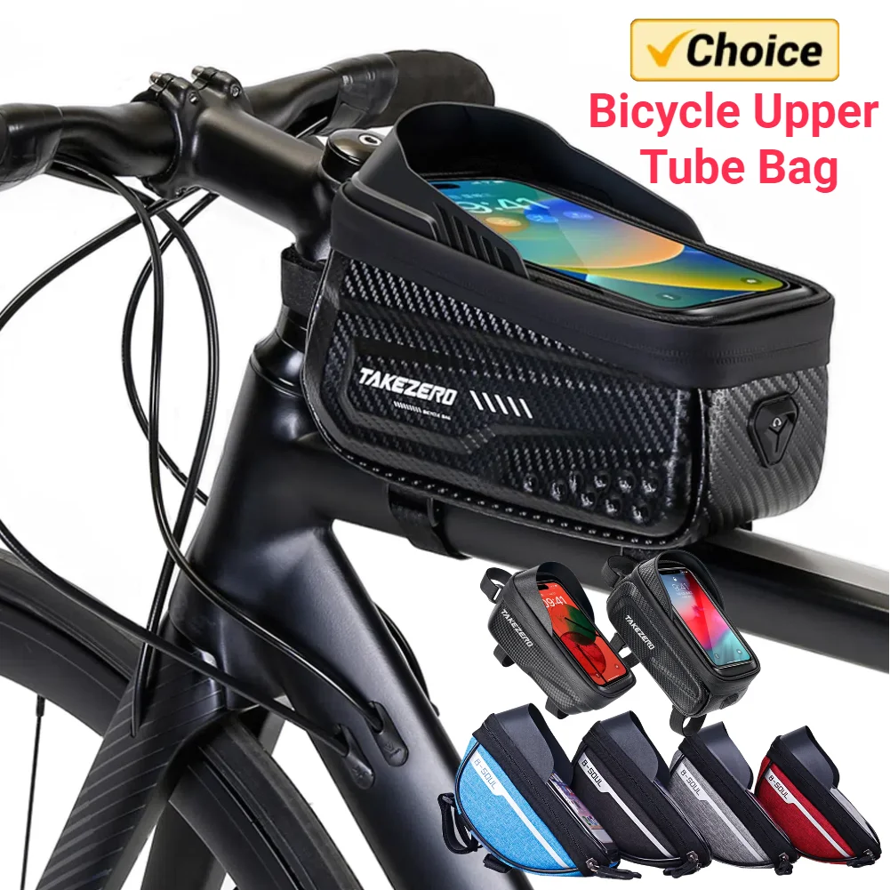 1L Bike Front Frame Bag Waterproof Portable Cycling Bags 6.8 Inch Touch ...
