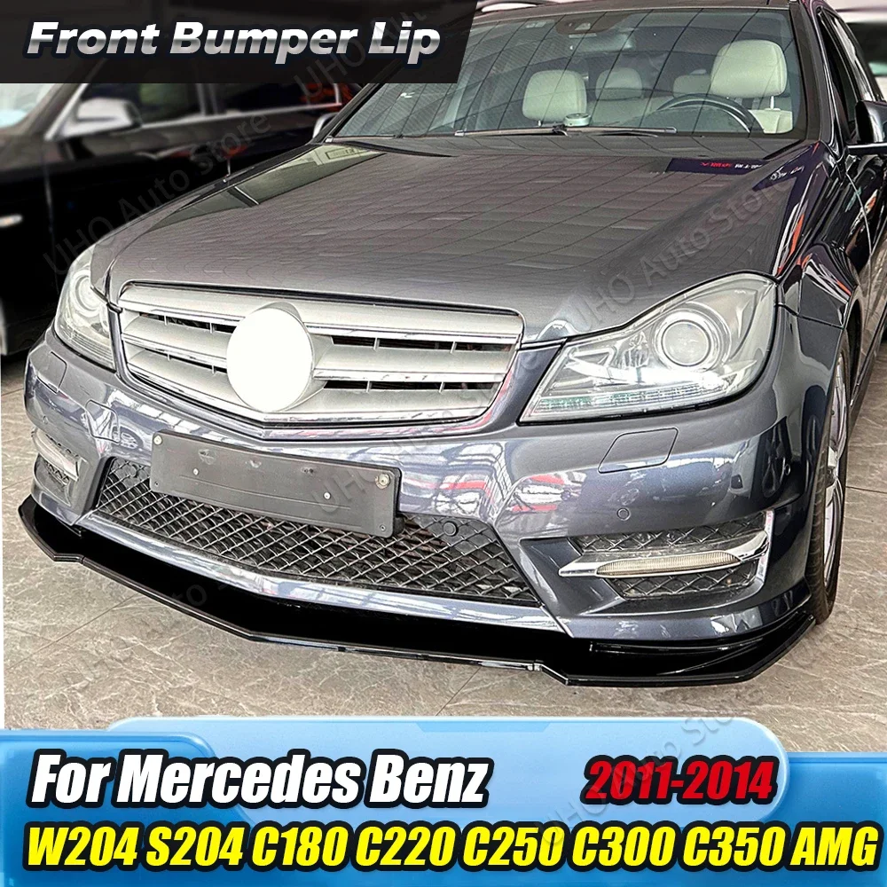 Car Front Bumper Lip Splitter Diffuser Spoiler For Mercedes Benz C ...