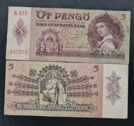 Notas originales De Hungría, 5 Pengo, (Fuera De uso Ahora ...