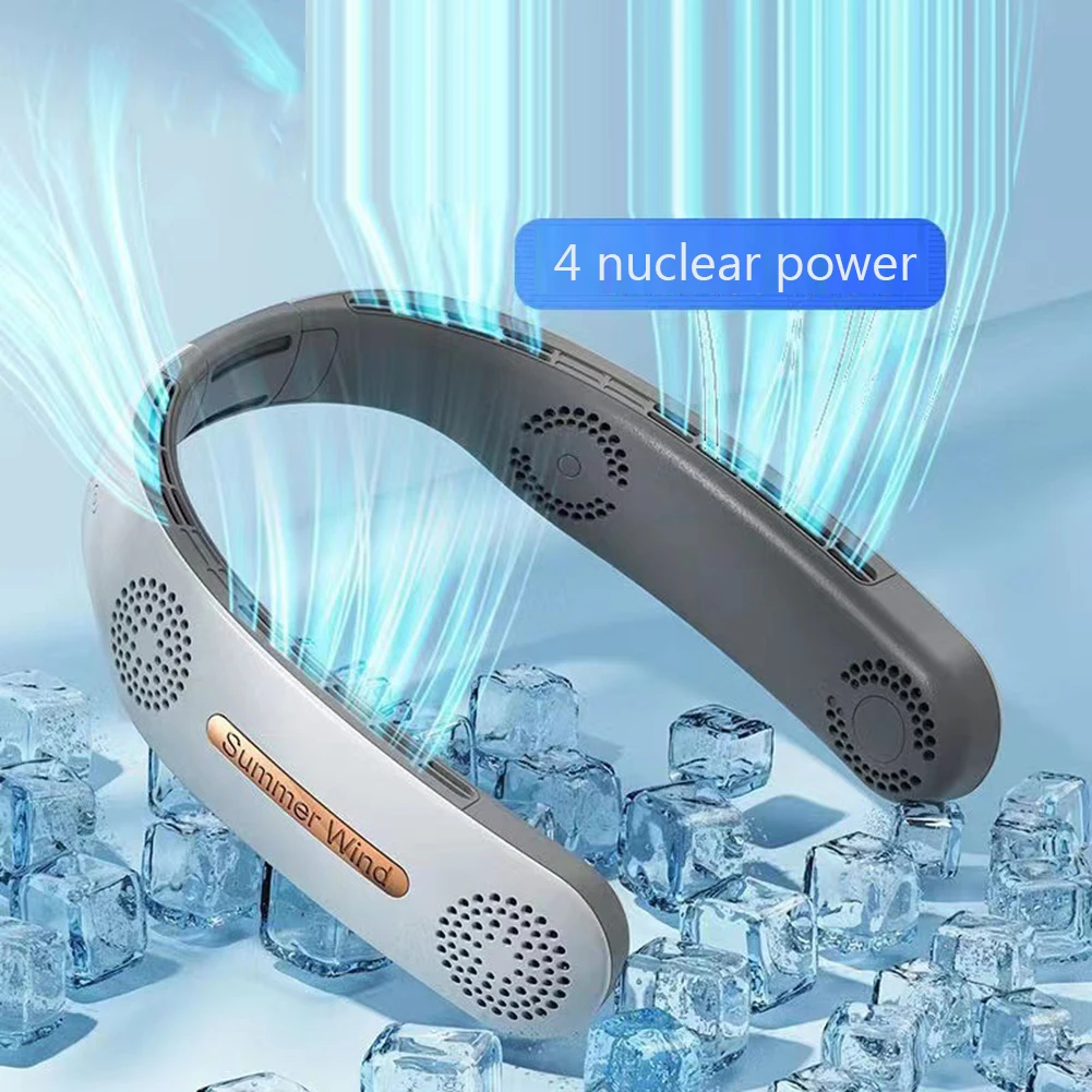 Mini Neck Fan Portable Hands free Hanging Electric Neck Fan 2400mAh ...