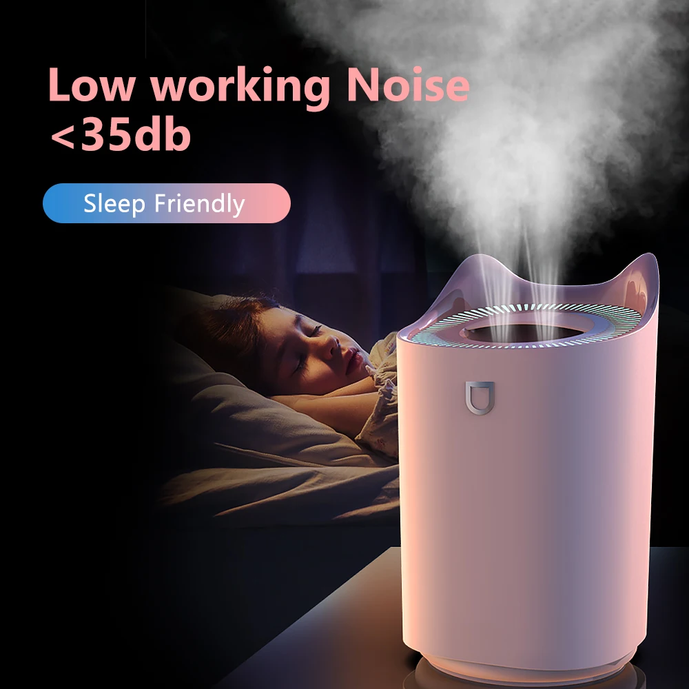 Air Humidifier Aroma Oil Diffuser 3L Double Nozzle USB Cool Mist ...