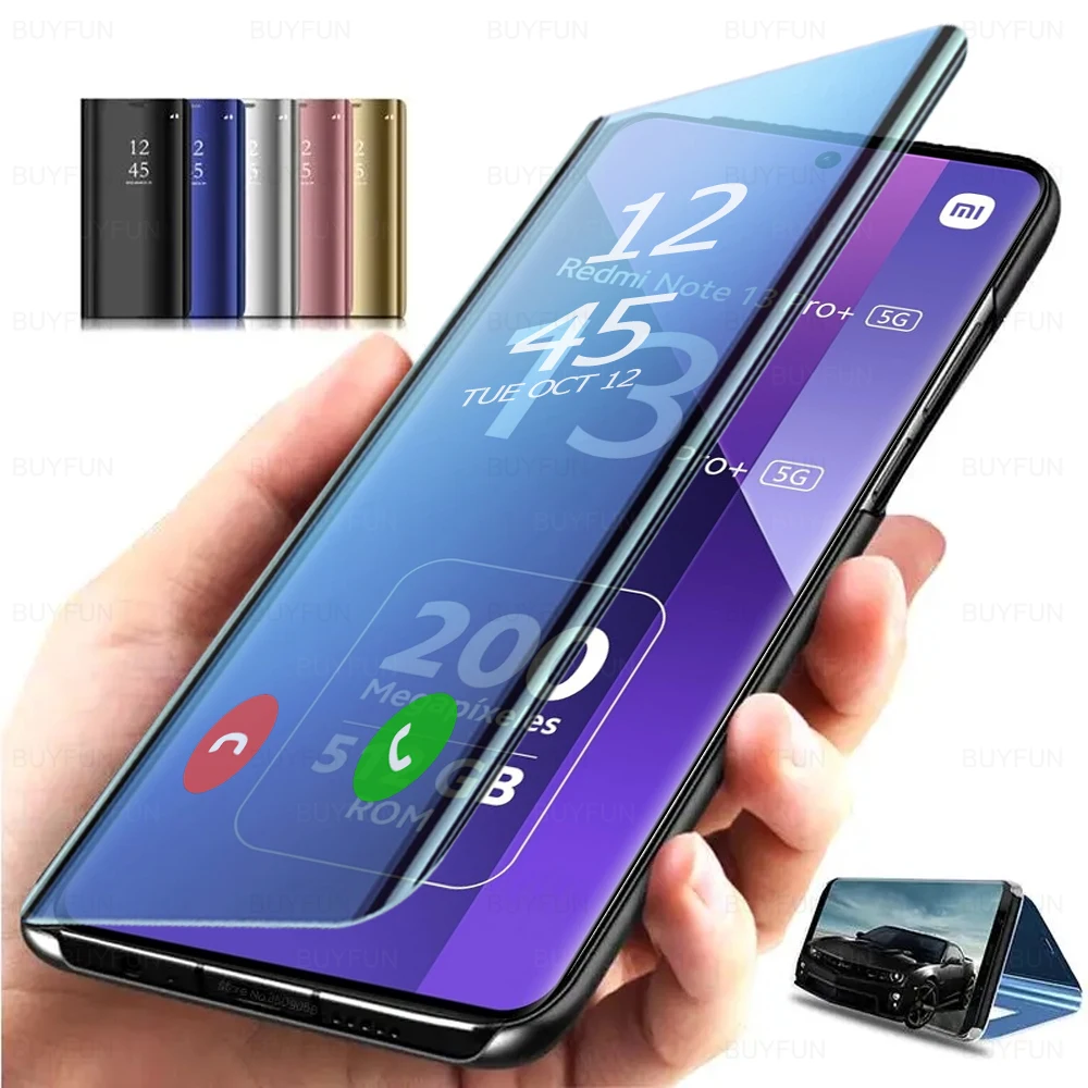 Mirror-Smart-Phone-Case-for-Xiaomi-Redmi-Note-13-Pro-Plus-5G-Flip-Cover ...