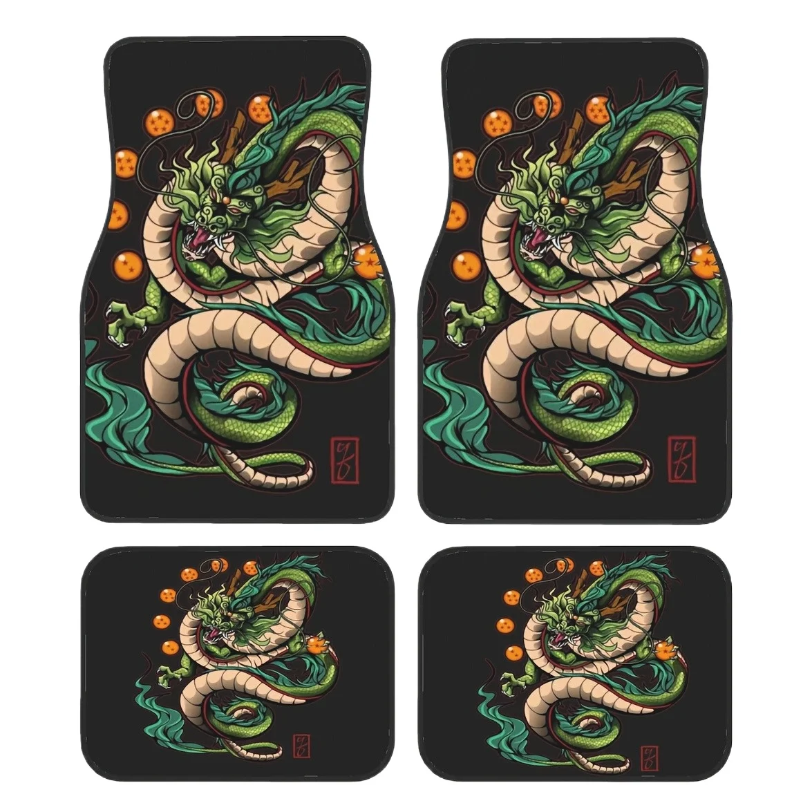 4pcs Dragon King Design Car Mats, Non-Slip, Waterproof, Interior ...