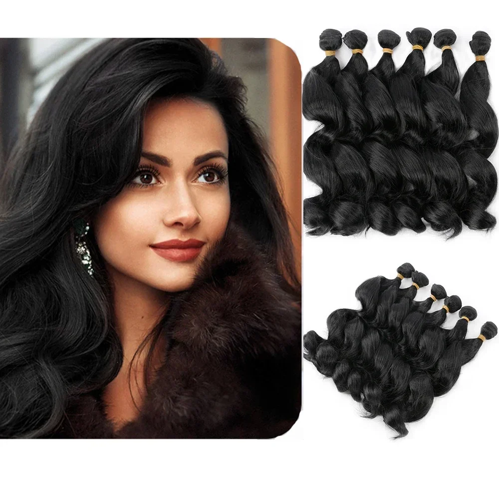Synthetic-14-18-Inch-kinky-Curly-Weave-Bundles-Hair-6Ps-Lot-Nature ...