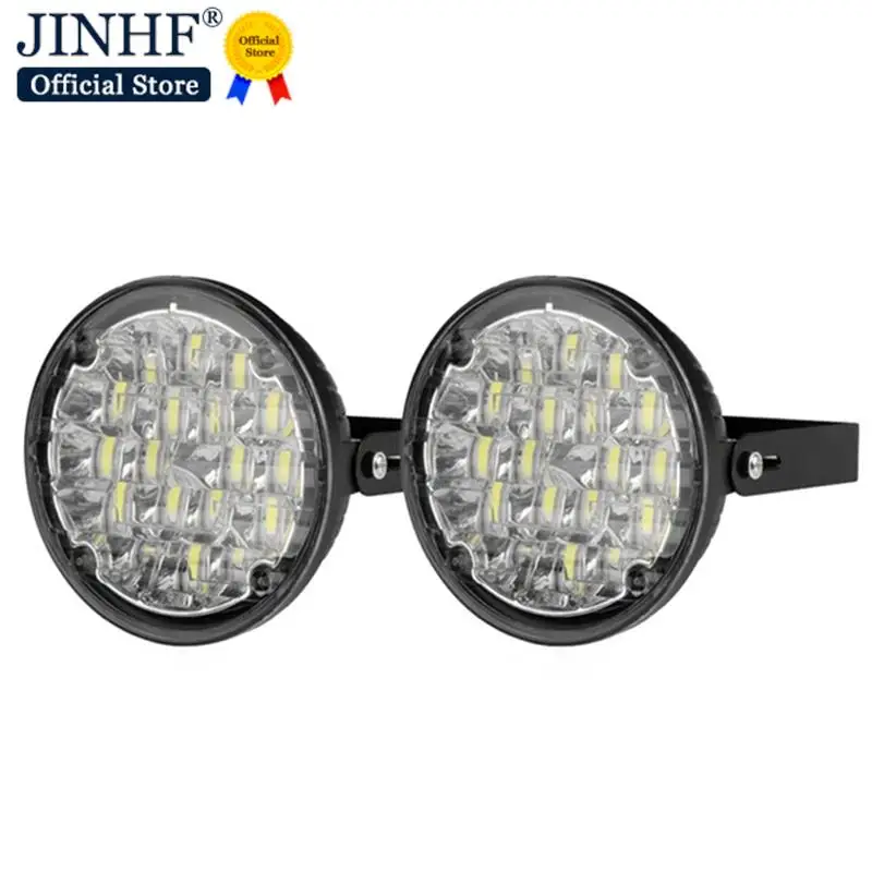 New-2pcs-LED-Round-Car-Driving-Daytime-Running-Light-2X-12V-18-DRL-Fog ...